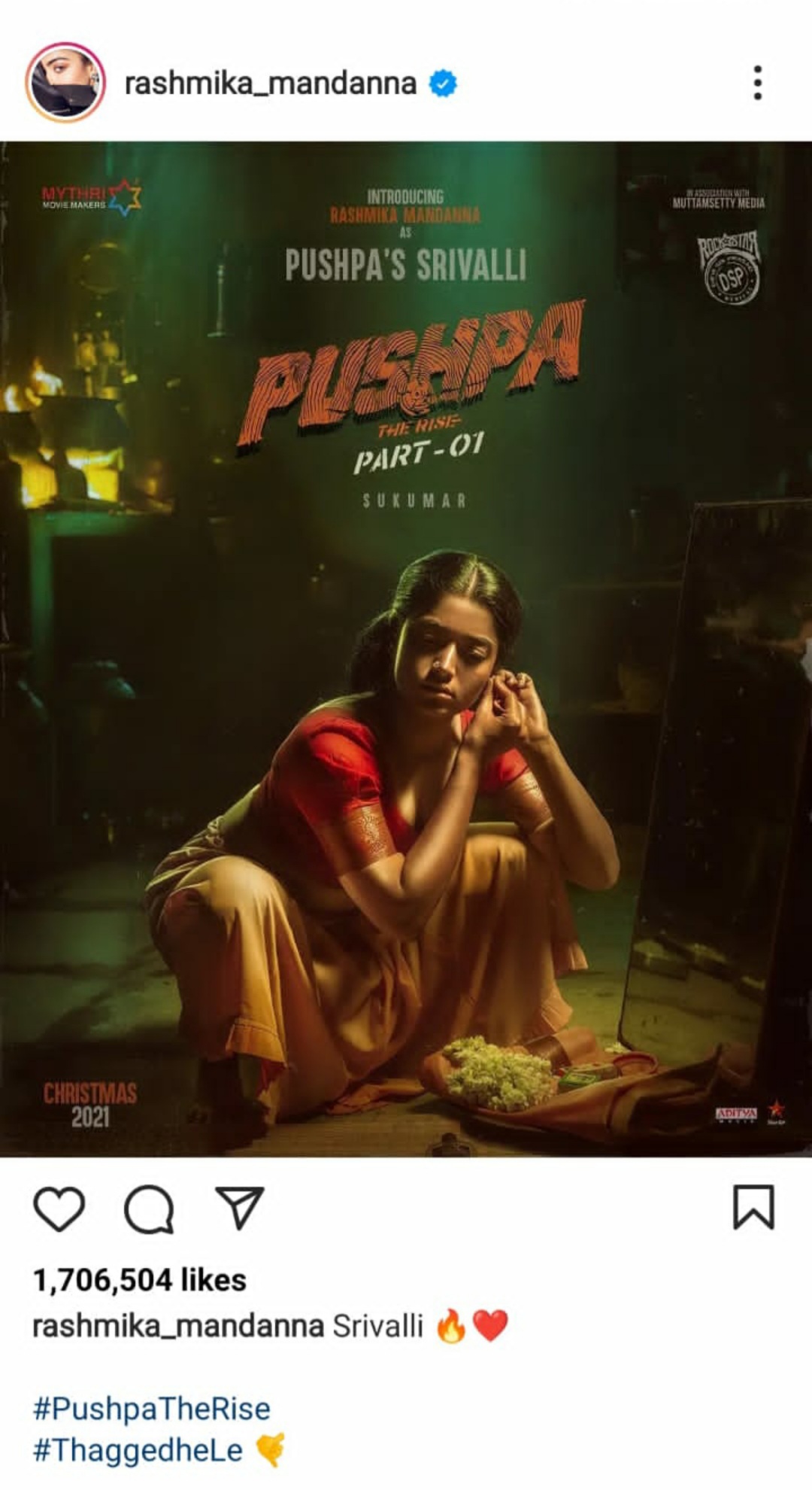 Rashmika Mandanna's first look as Srivalli from Pushpa is finally out
